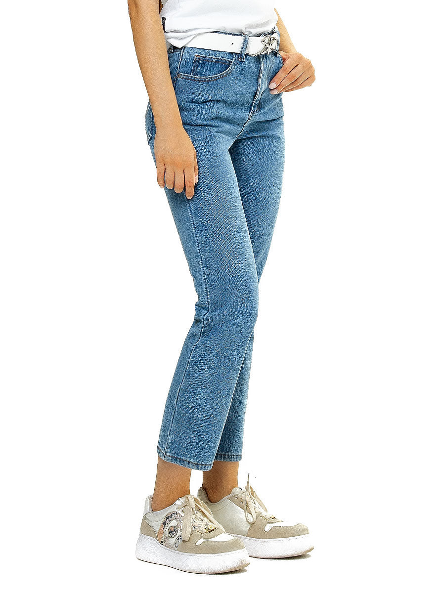 Women's straight-leg jeans with stone heart decoration I RADICHEV