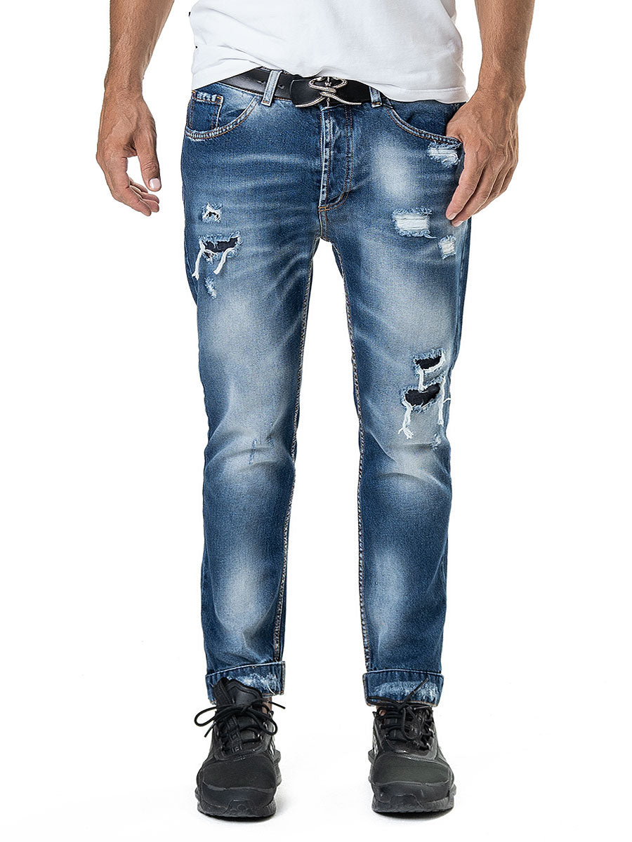 Мъжки дънки с накъсан ефект I RADICHEV