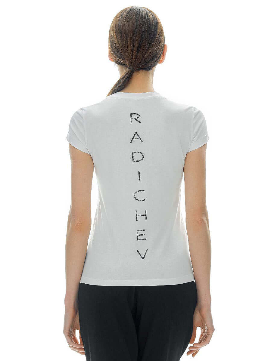 Бяла тениска с принт женско лице I RADICHEV