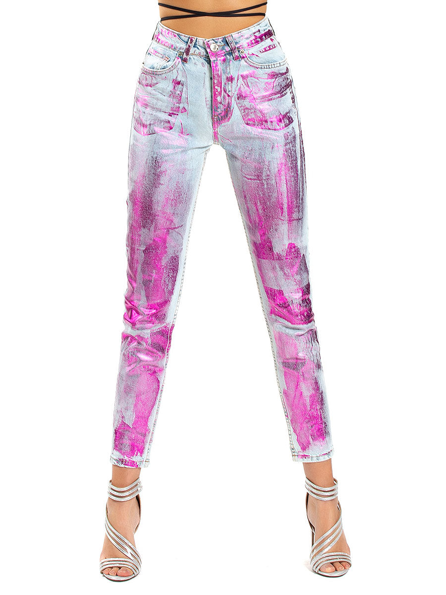 Light jeans with a purple-smeared effect I RADICHEV