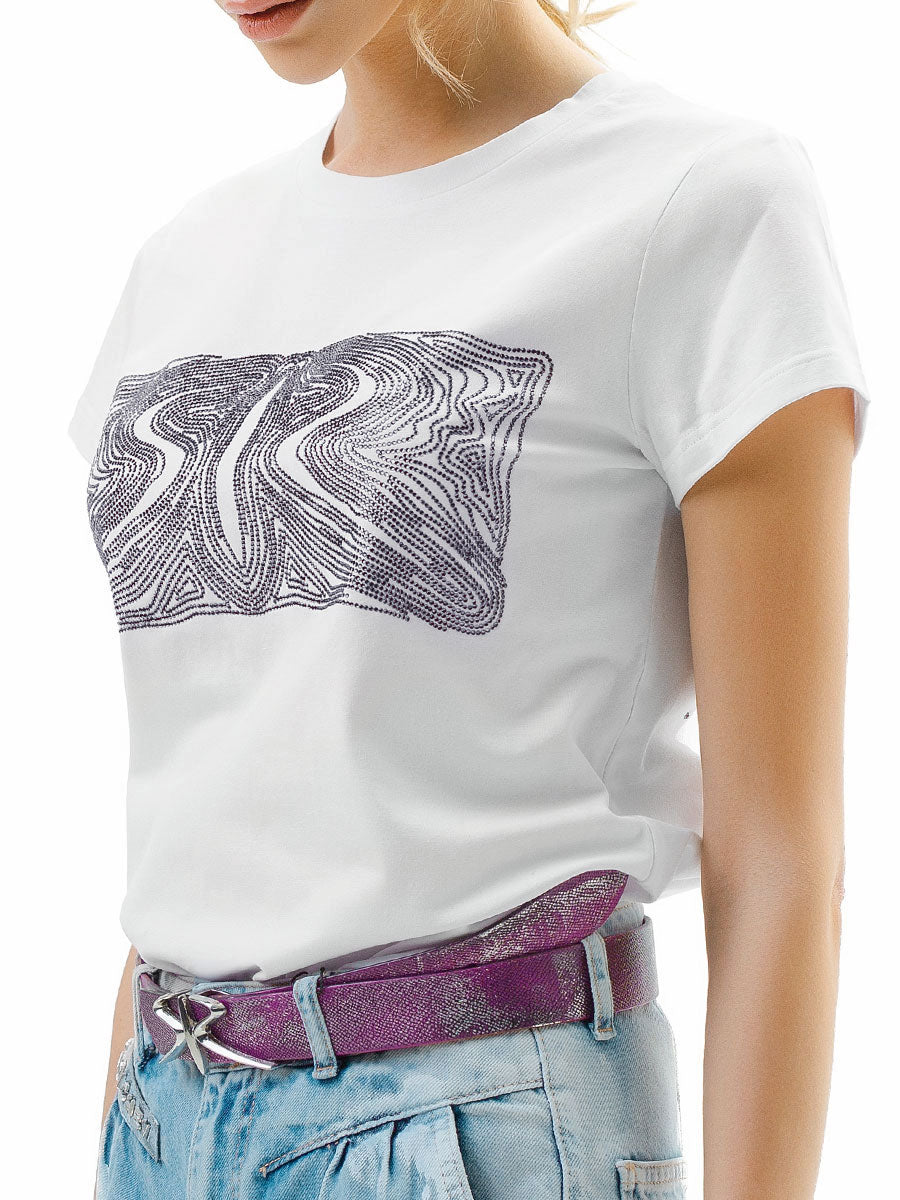 White T-shirt with a rectangular logo I RADICHEV
